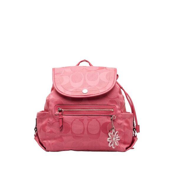 Coach | Bags | Pre Loved Coach Signature Canvas Backpack In Pink By ...